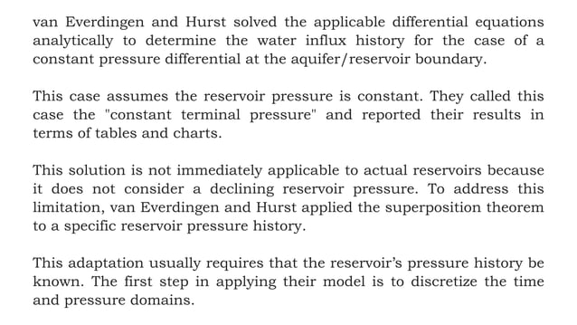 Water influx VEH Model.pptx | Geology | Science