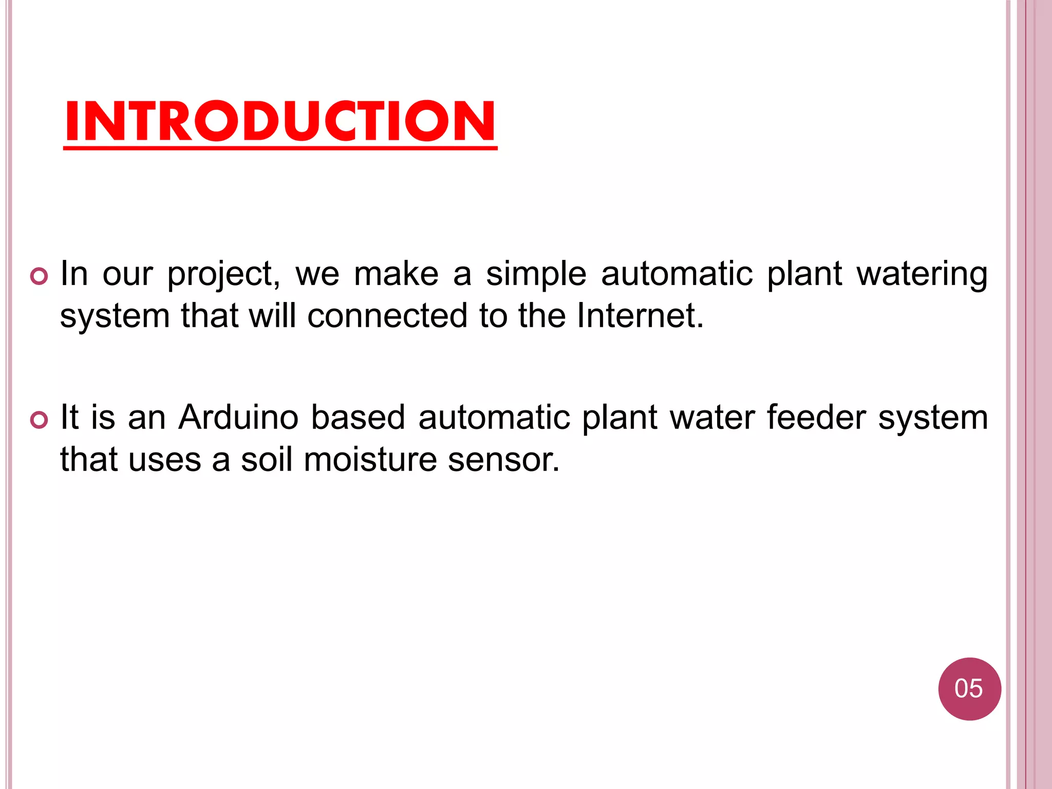 Arduino Automatic Watering System Plants Sprinkler using Internet of ...