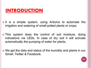 Arduino Automatic Watering System Plants Sprinkler using Internet of ...