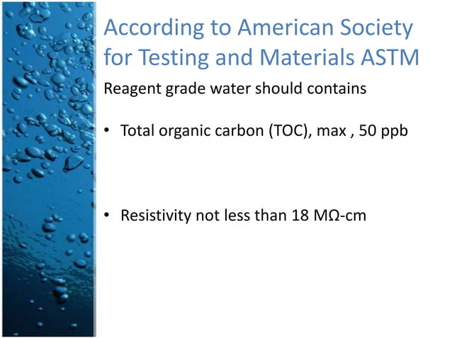 Water in hplc 2007 | PPTX | Chemistry | Science