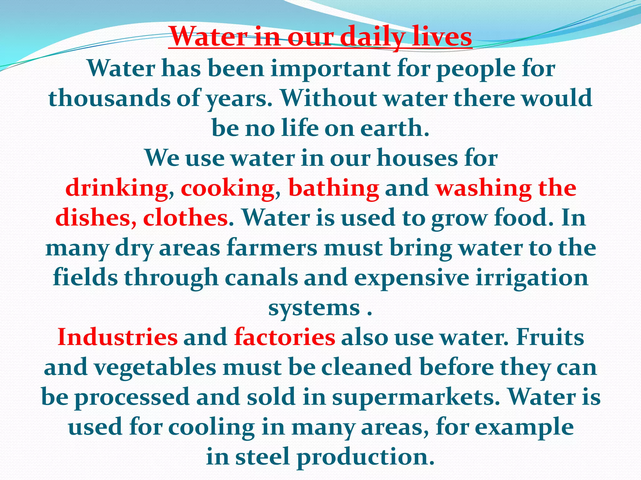 Water in our life | PPT