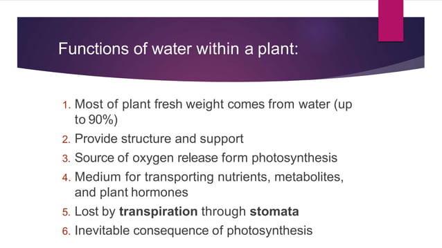 Water in soil plant atmospheric continuum(spac) | PPTX