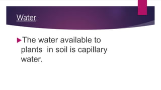 Water in soil plant atmospheric continuum(spac) | PPTX