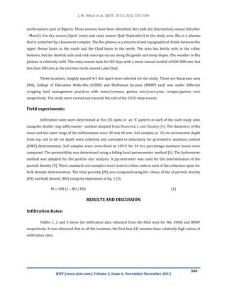 WATER INTAKE CHARACTERISTICS OF DIFFERENT SOIL TYPES IN SOUTHERN BORNO NIGERIA | PDF