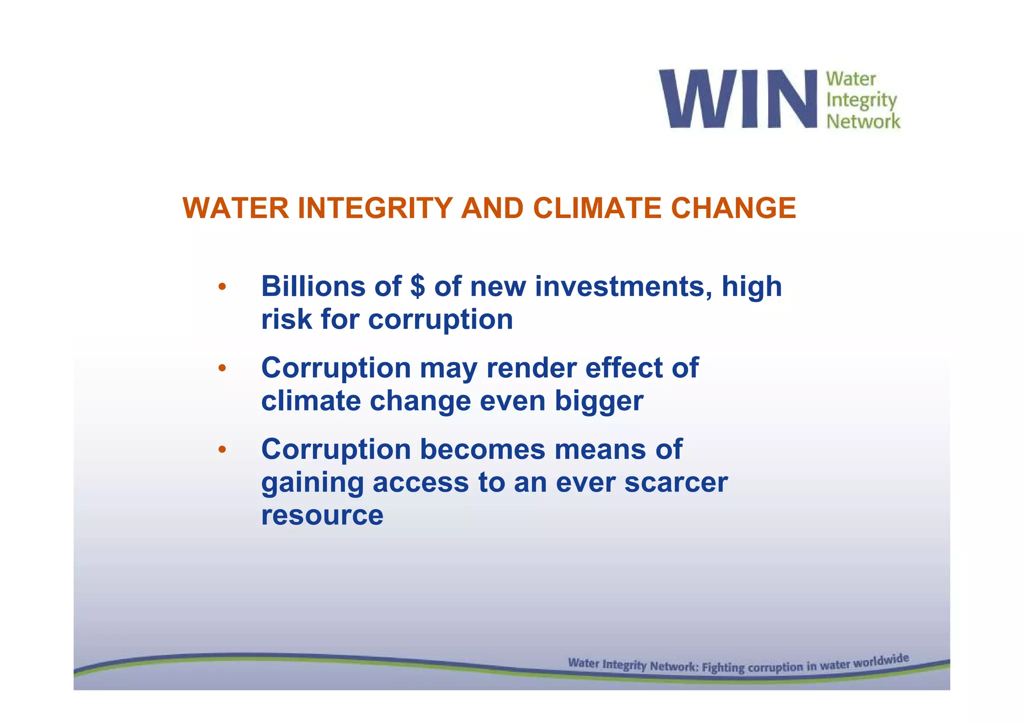 Water Integrity, Gender Equity and Climate Change | PPT