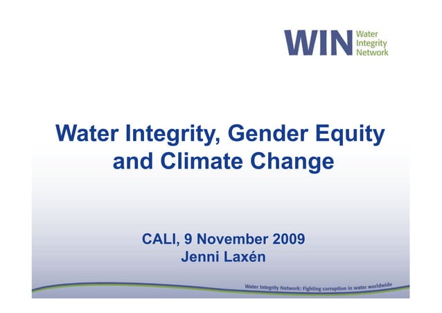 Water Integrity, Gender Equity and Climate Change | PPT