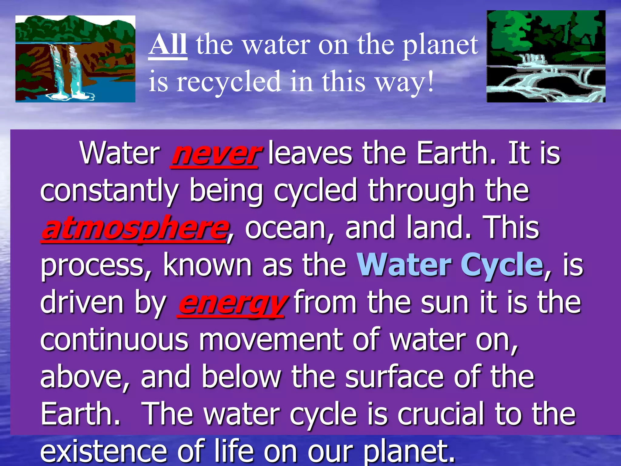 Water in the earths processes vocabulary2 | PPTX | Chemistry | Science