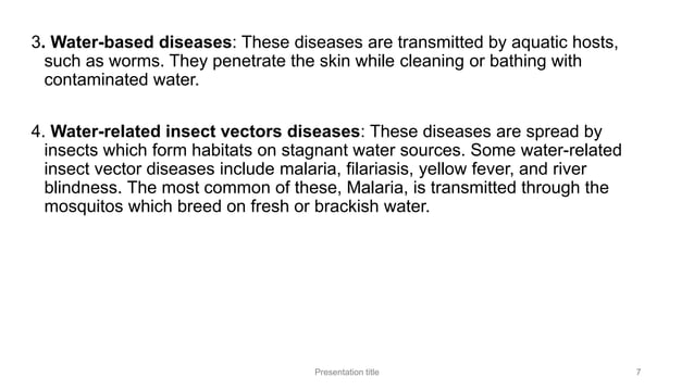 Waterborne disease with symptoms and prevention | PPTX