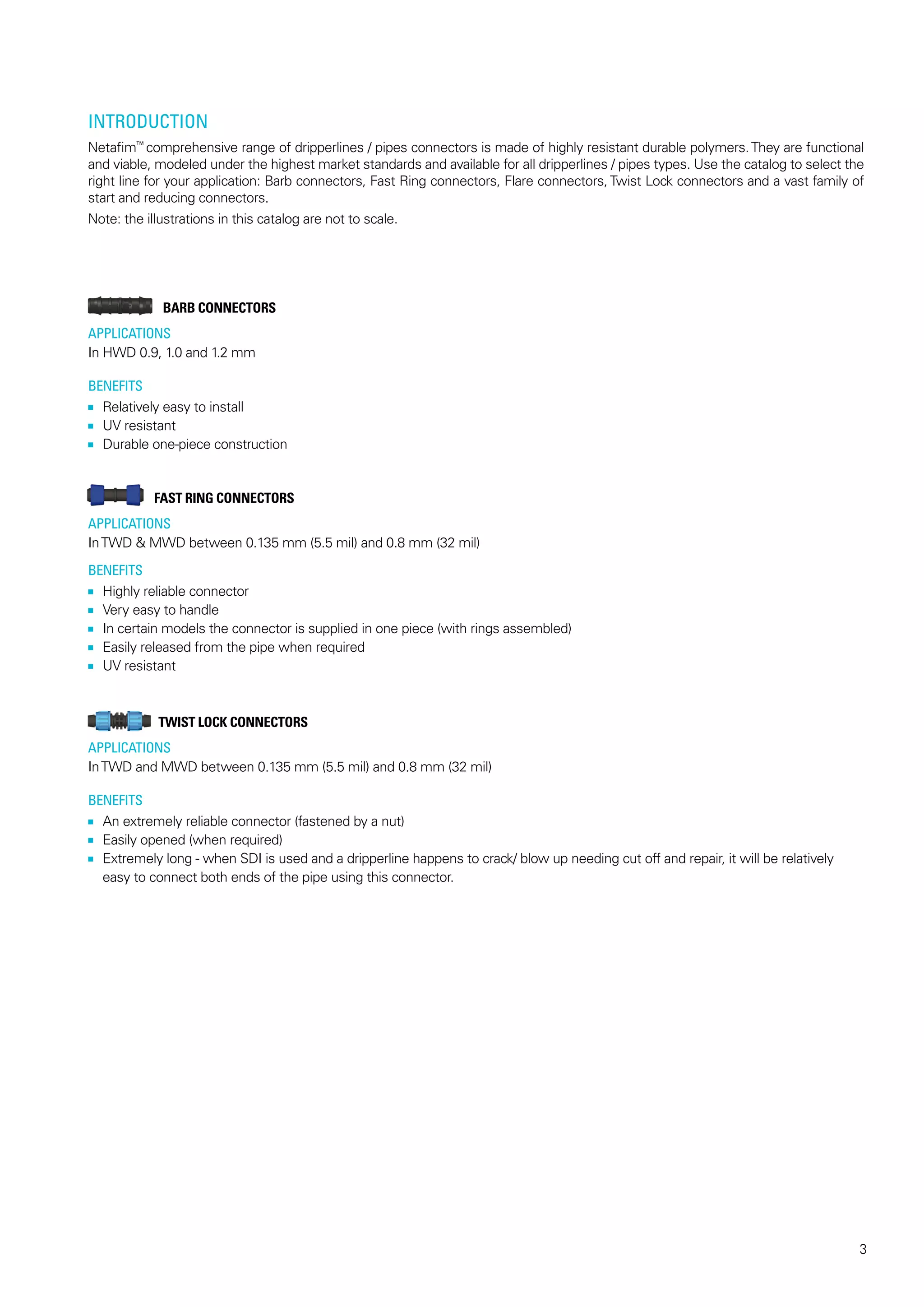 Water Irrigation Connectors Tubing Connectors Drip System Connectors Netafim India Pdf