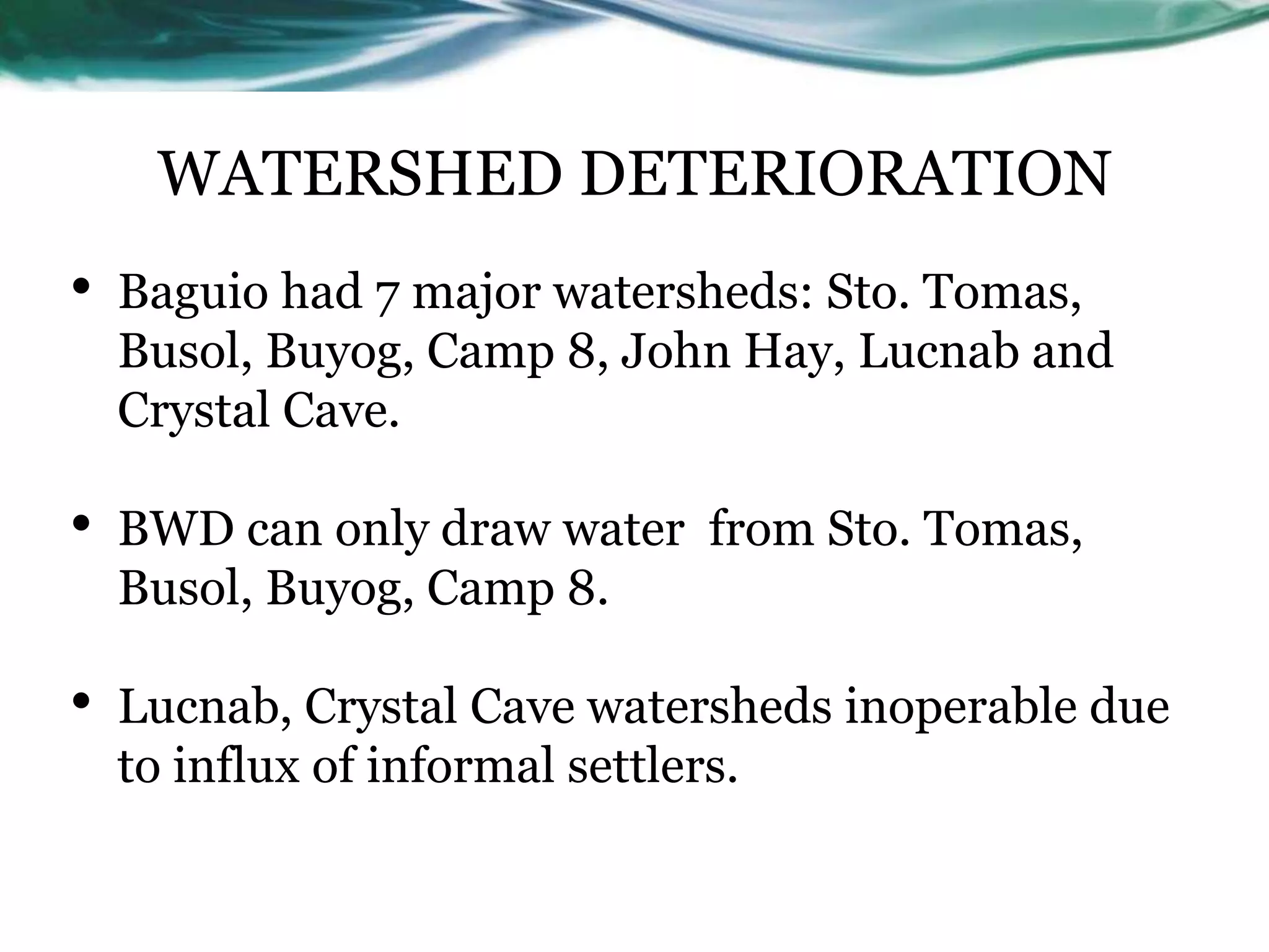 Water is Wealth - Solving Baguio City's Water Crisis | PPTX