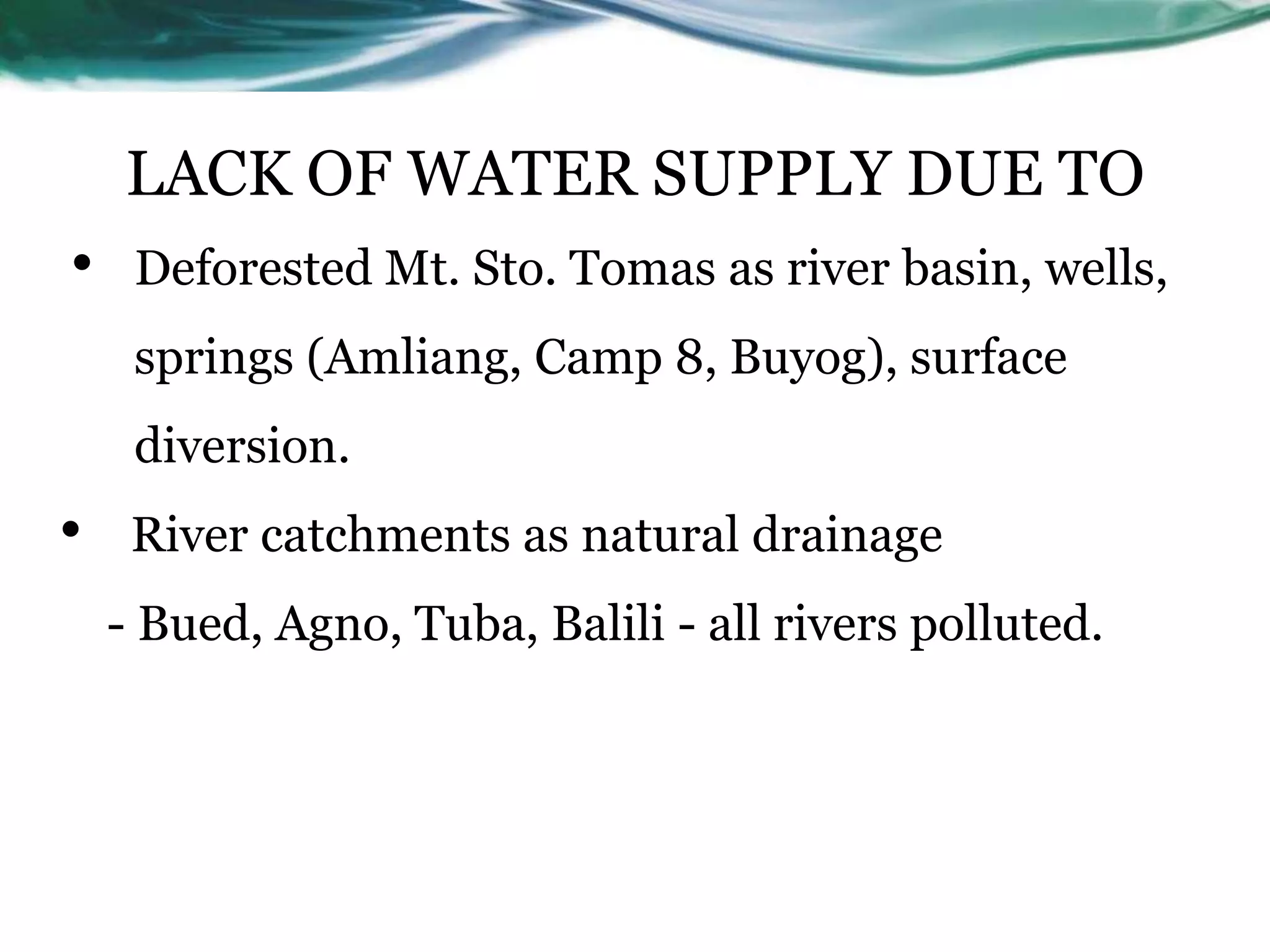 Water is Wealth - Solving Baguio City's Water Crisis | PPTX