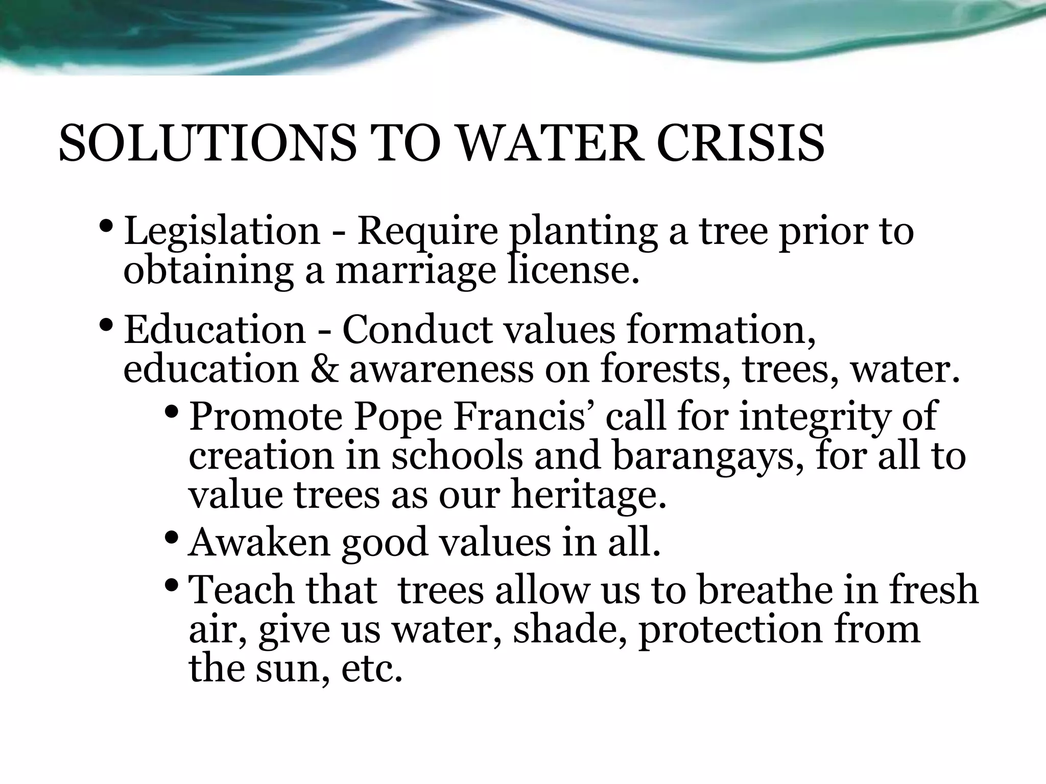 Water is Wealth - Solving Baguio City's Water Crisis | PPTX