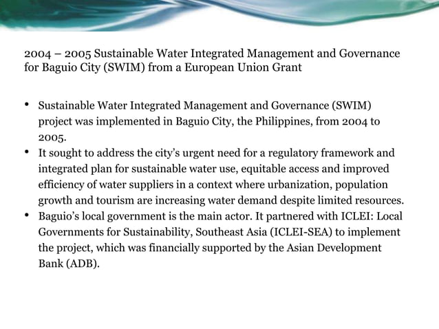 Water is Wealth - Solving Baguio City's Water Crisis | PPT