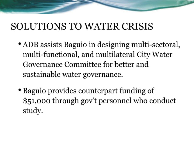 Water is Wealth - Solving Baguio City's Water Crisis | PPT