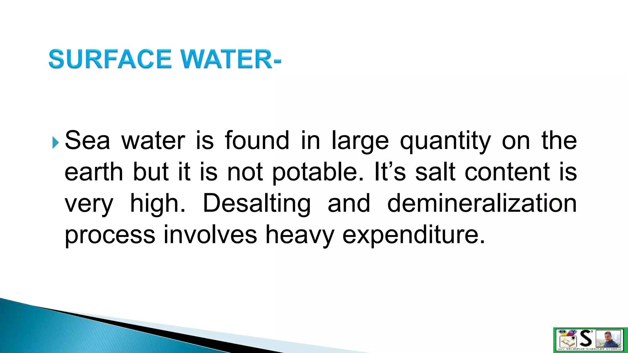 Water it's uses and sourses in english | PPT