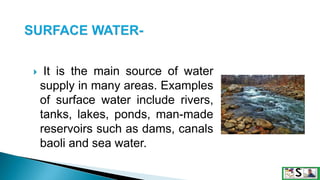 Water it's uses and sourses in english | PPTX