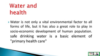 Water it's uses and sourses in english | PPT