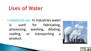 Water it's uses and sourses in english | PPTX