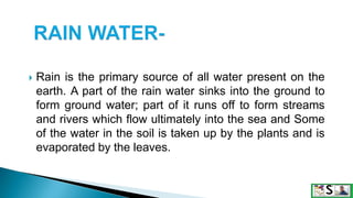 Water it's uses and sourses in english | PPTX