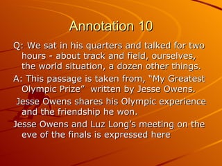 My Greatest Olympic Prize-Jesse Owens | PPT