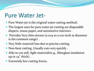 Water jet cutting technology | PPTX