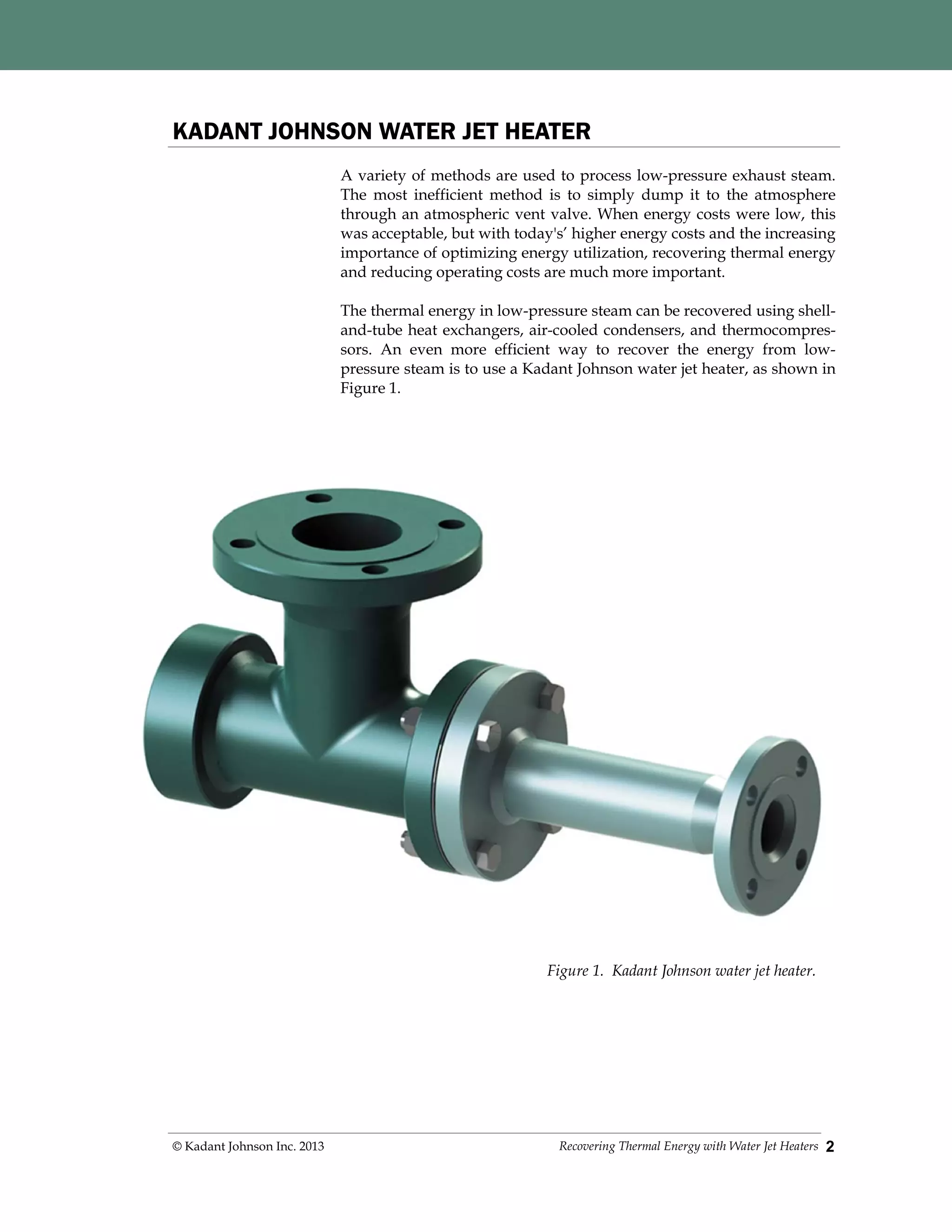 Recovering Thermal Energy with Water Jet Heaters | PDF