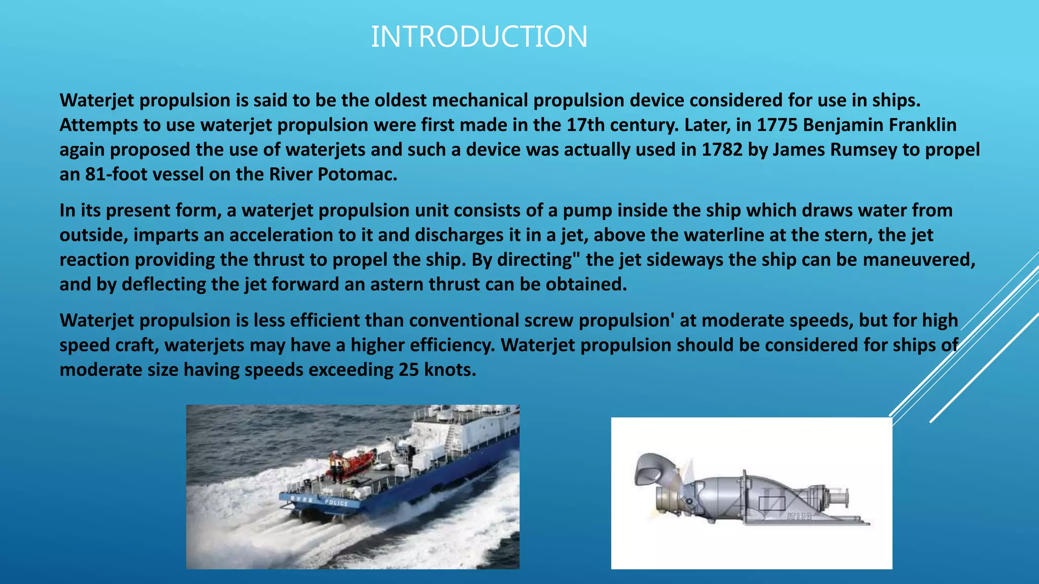 Water jet propulsion system | PPTX