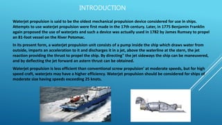 Water jet propulsion system | PPTX