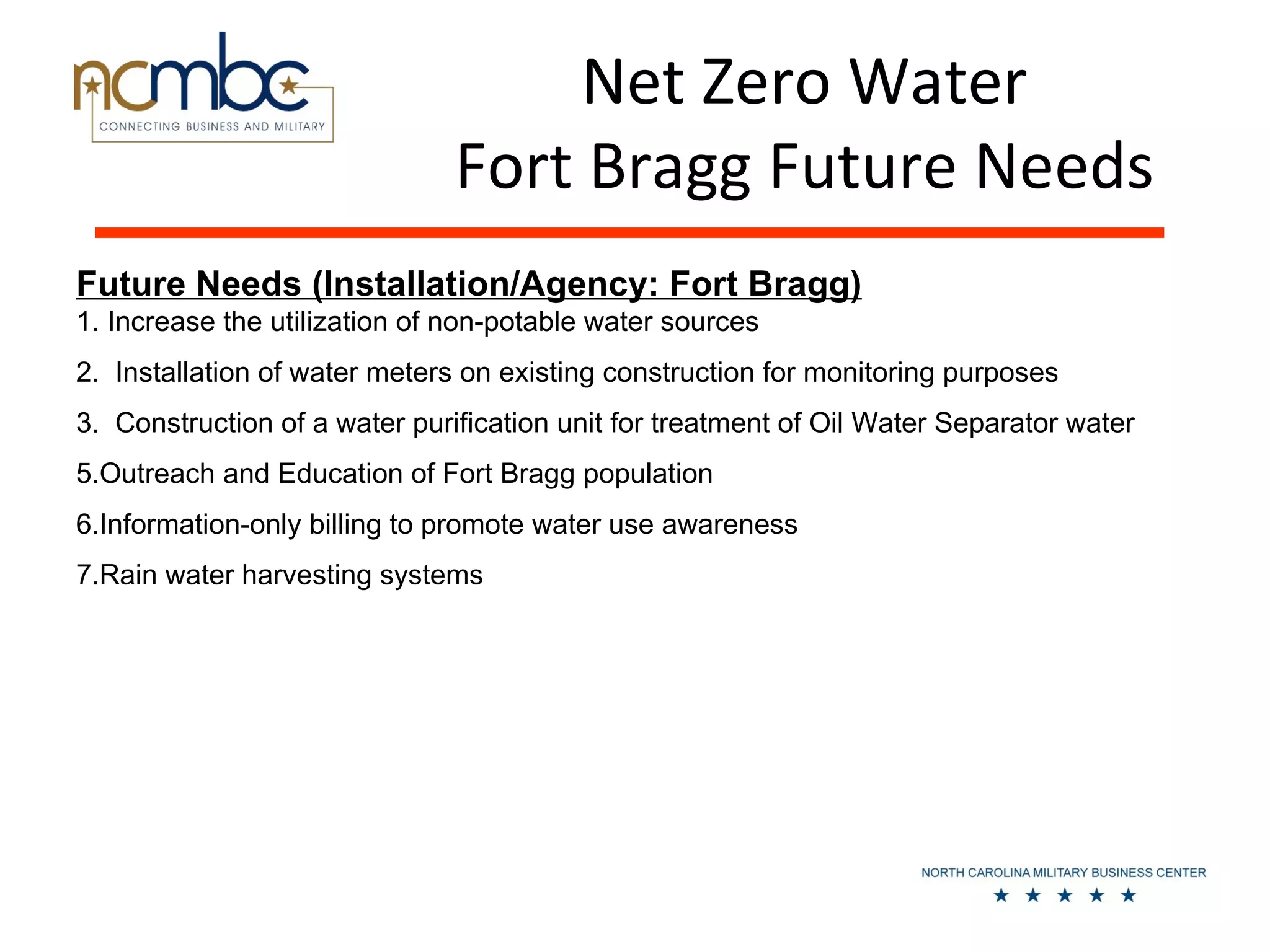Roundtable 1: Net Zero Water Installations and Facilities | PPT | Water ...