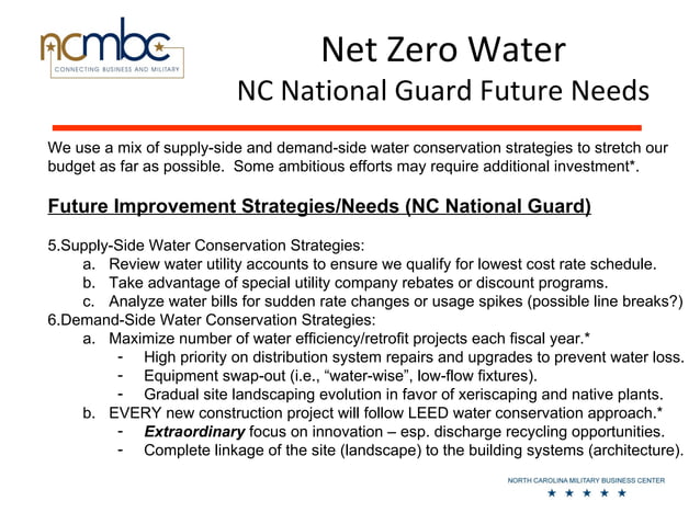 Roundtable 1: Net Zero Water Installations and Facilities | PPT
