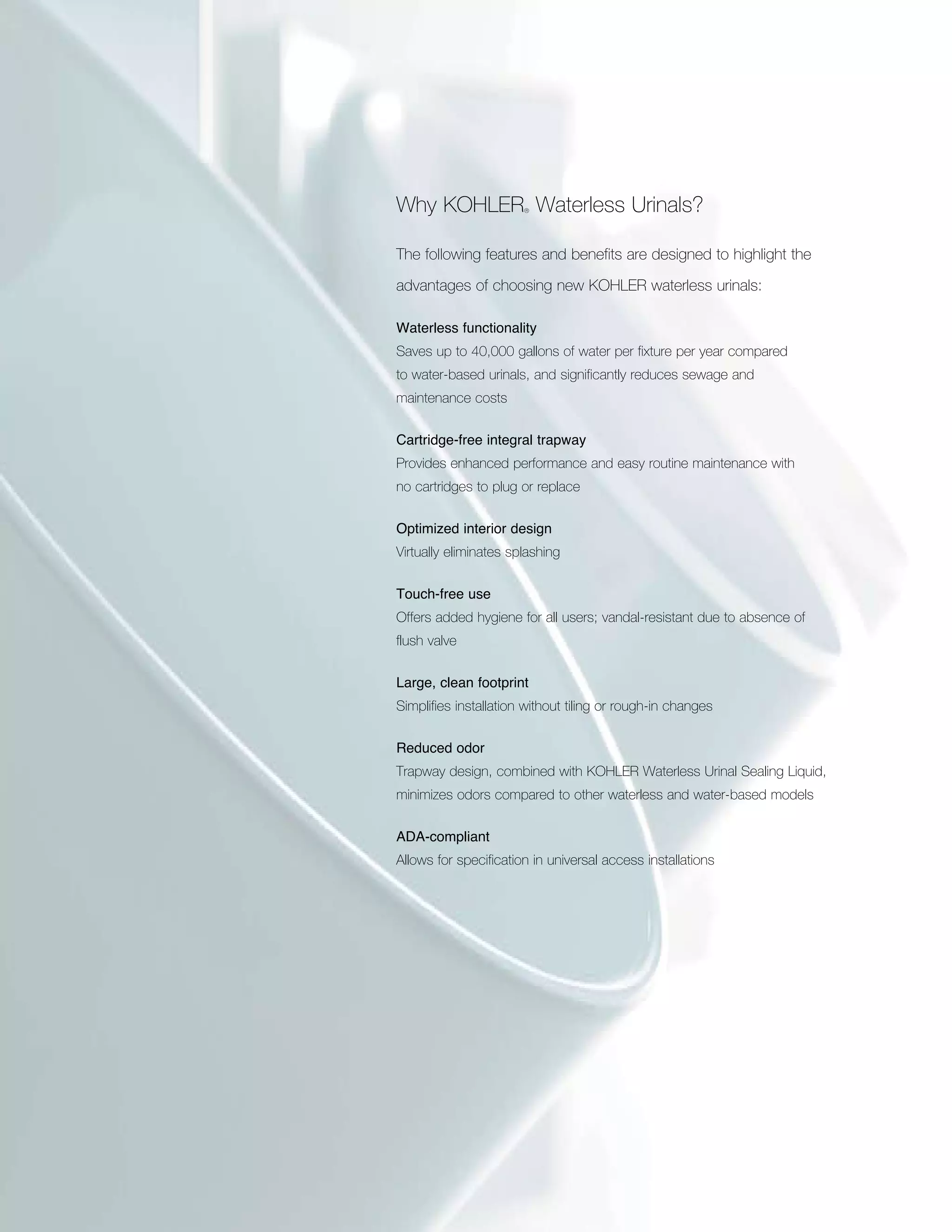 Waterless urinals | PDF