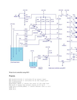 Water level controller using 8051 | DOCX