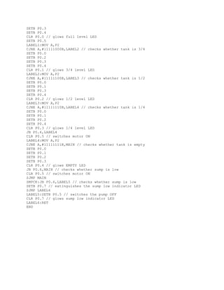 Water level controller using 8051 | DOCX