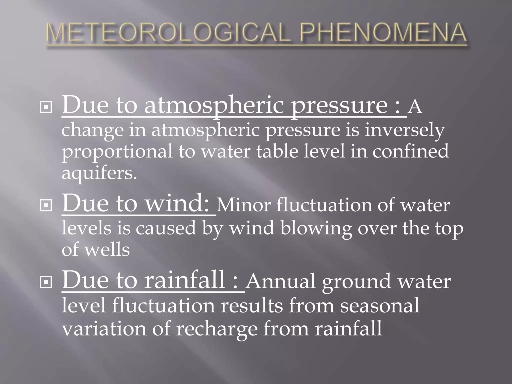 GROUNDWATER LEVEL FLUCTUATION | PPTX