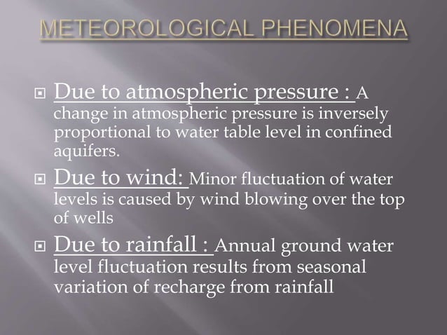 GROUNDWATER LEVEL FLUCTUATION | PPTX | Geography | Science