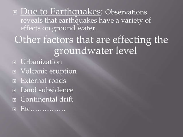 GROUNDWATER LEVEL FLUCTUATION | PPTX | Geography | Science