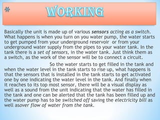 Water level indicator(mini project ppt) | PPT