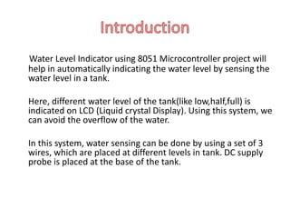 Water Level Indicator using 8051 Microcontroller.pptx