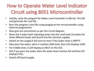 Water Level Indicator using 8051 Microcontroller.pptx