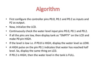 Water Level Indicator using 8051 Microcontroller.pptx