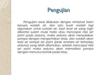 Water level measure and control with arduino uno | PPT