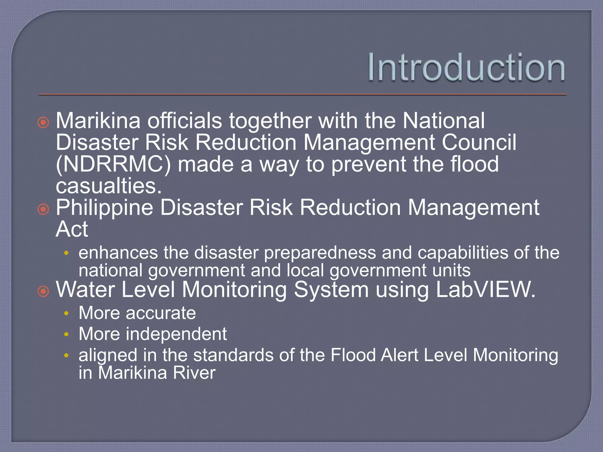 Water Level Monitoring System Using Labv Pptx