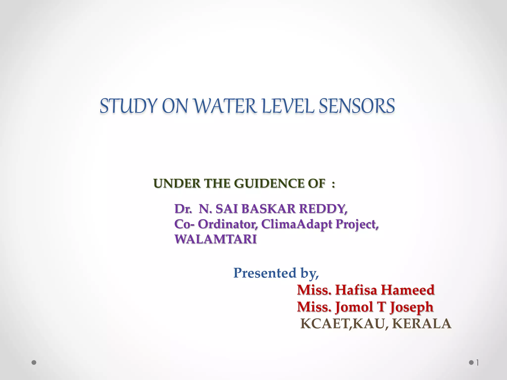 Water level sensors | PPTX