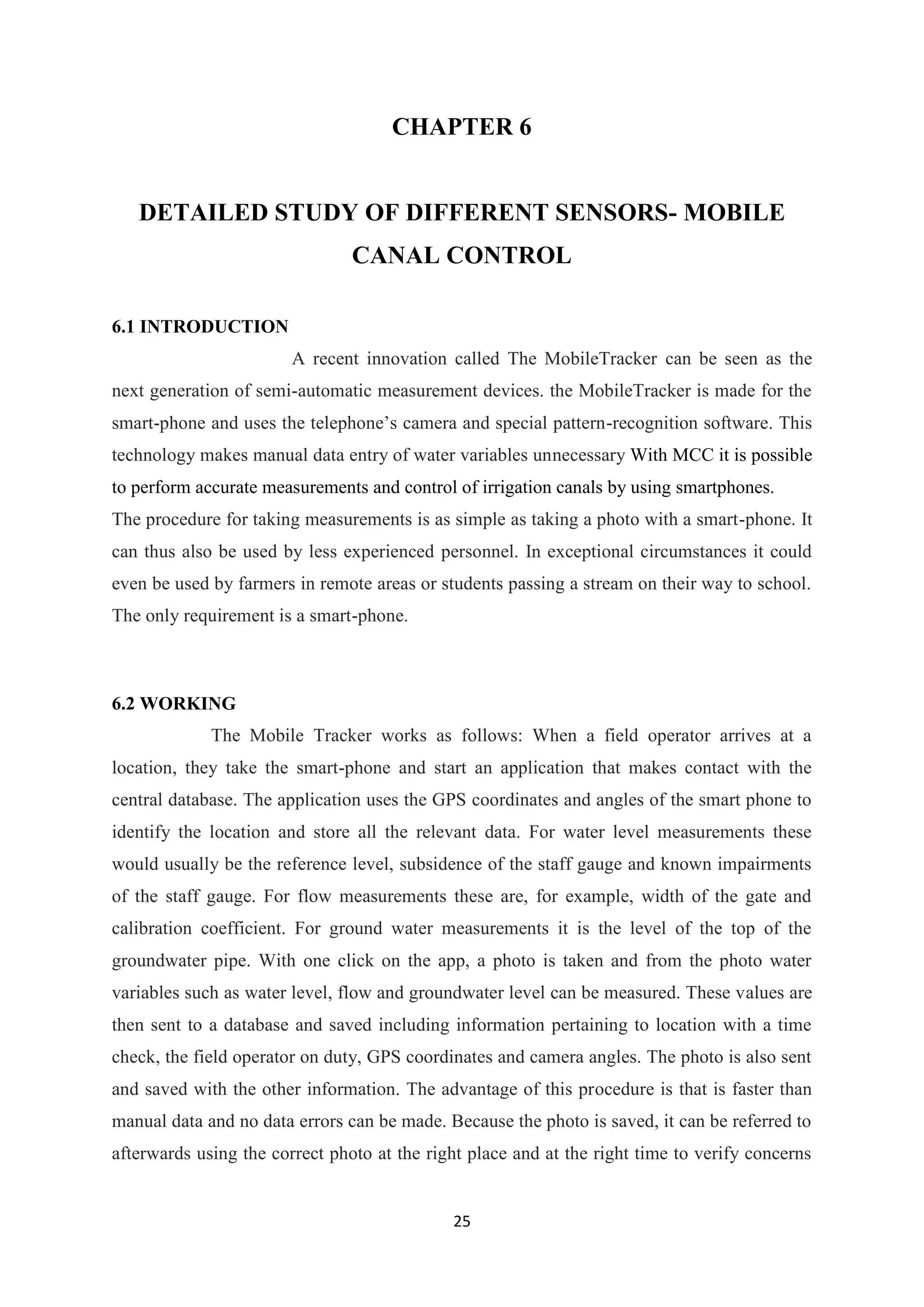 Water level sensors report | DOCX