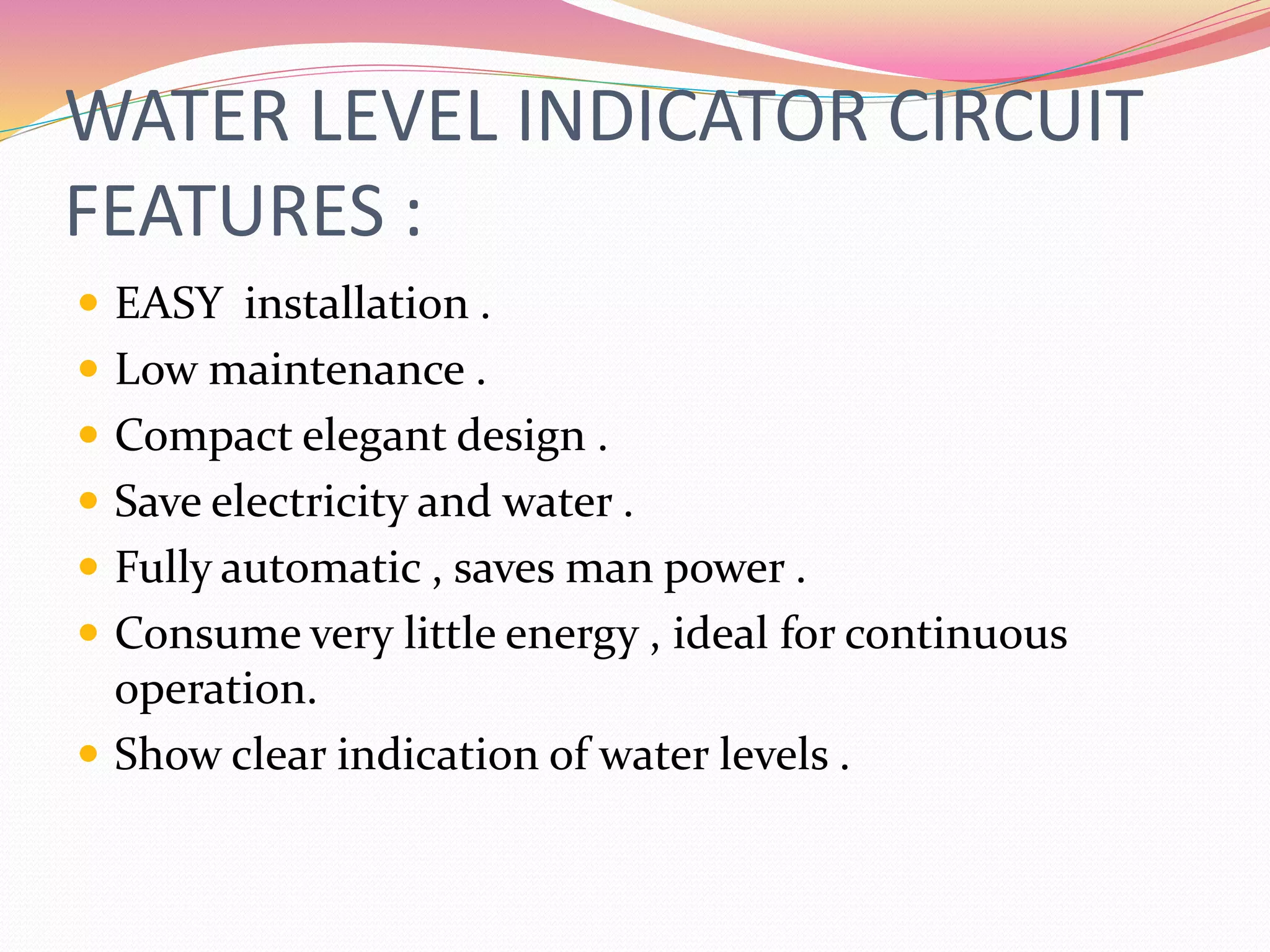 LED WATER LEVEL INDICATOR WITH ALARM | PPTX