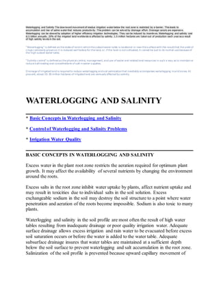 Waterlogging and salinity | DOCX