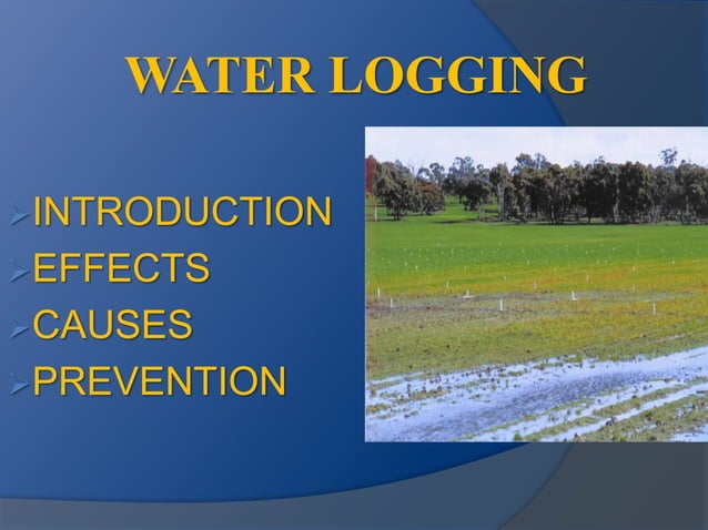 Water logging - An ill-effect of Irrigation | PPTX