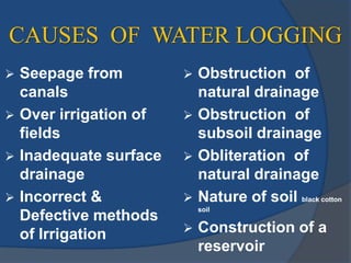Water logging - An ill-effect of Irrigation | PPTX
