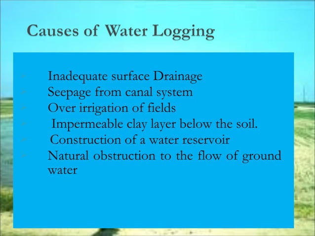 Water logging and salinity control | PPT | Agriculture | Industries