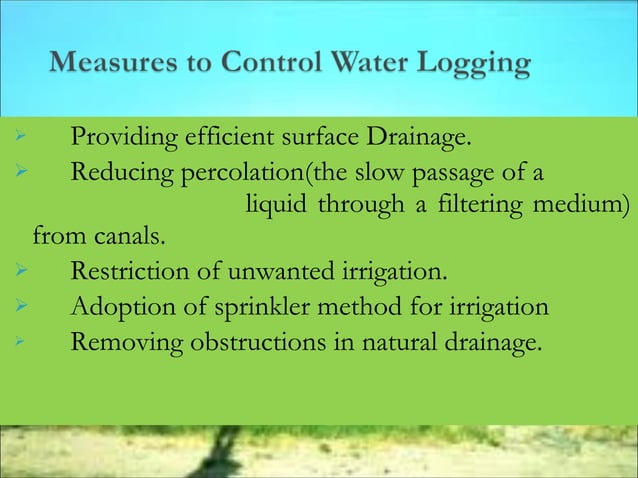 Water logging and salinity control | PPT | Agriculture | Industries